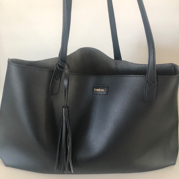 bebe | Bags | Nwot Black Bebe Vegan Leather Tote Bag | Poshmark
